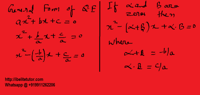 How to Find Sum and Product of Zeros of Equations